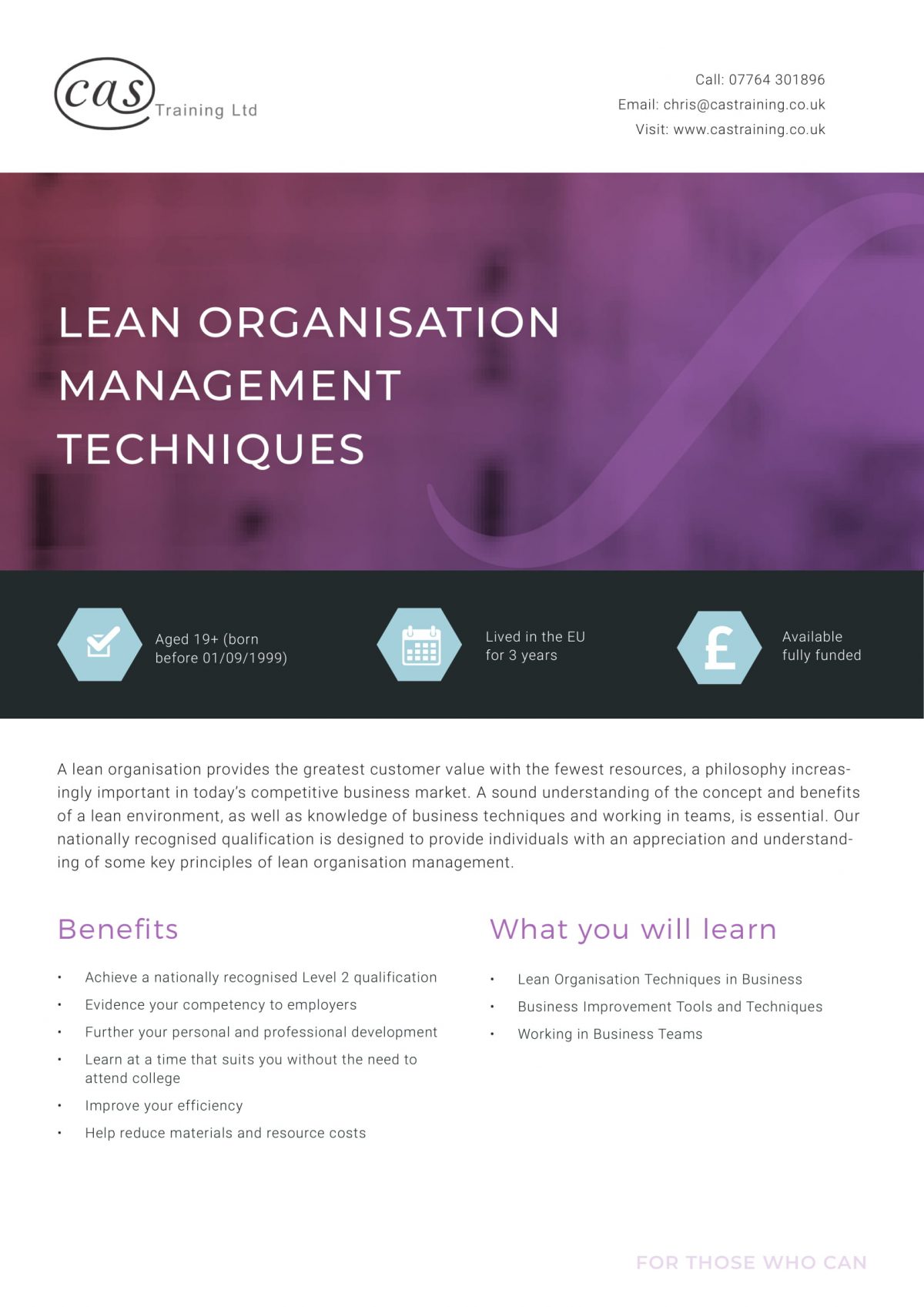 Our Courses – CAS Training